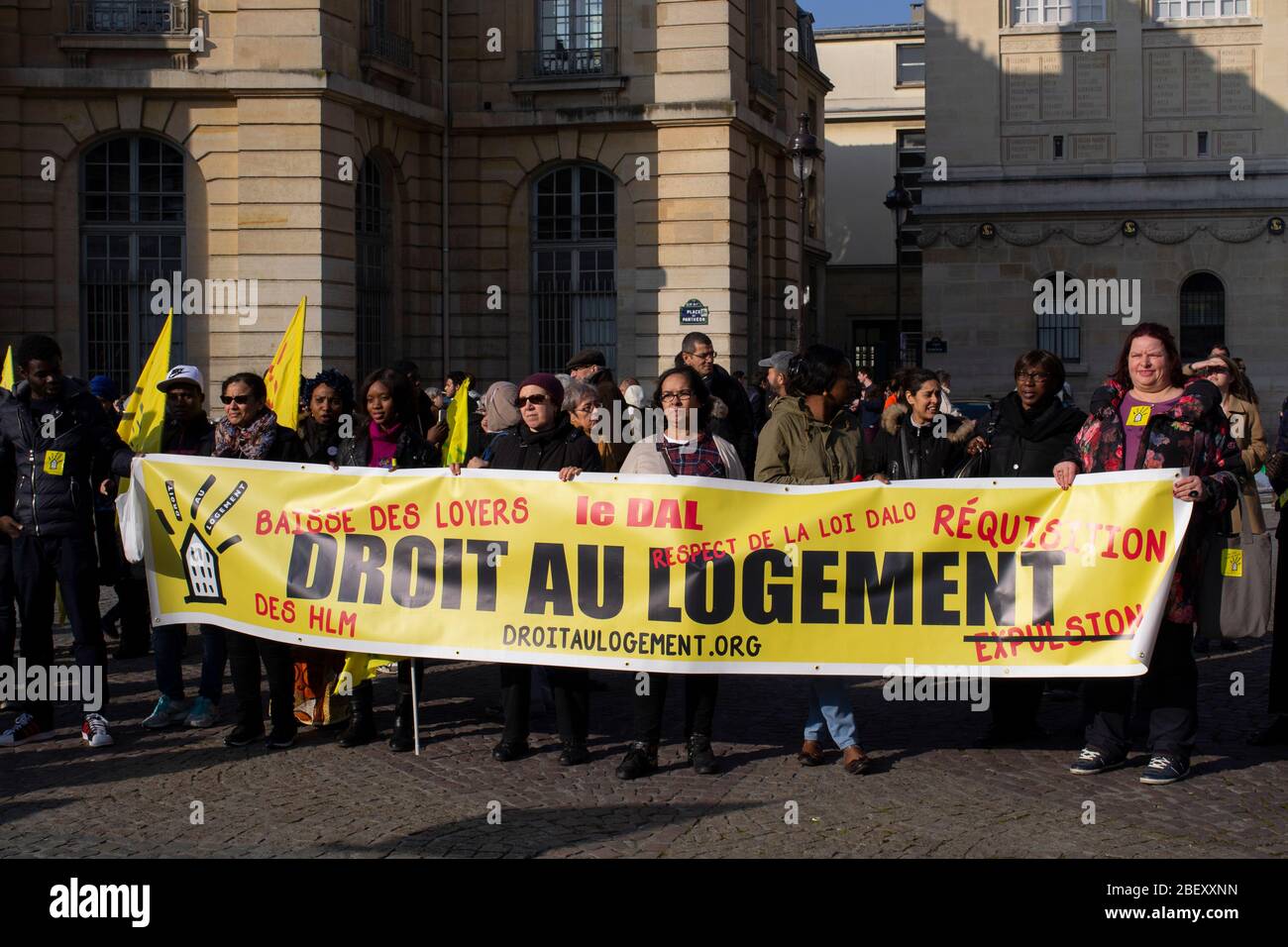 Paris, France 2016. At protest march against French State of Emergency ...
