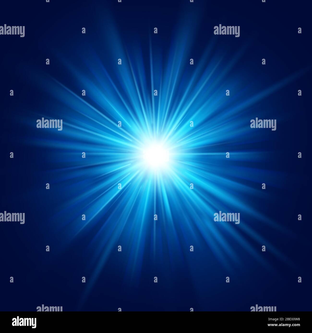 Deep blue glow star burst flare explosion transparent light effect. EPS 10 Stock Vector Image ...