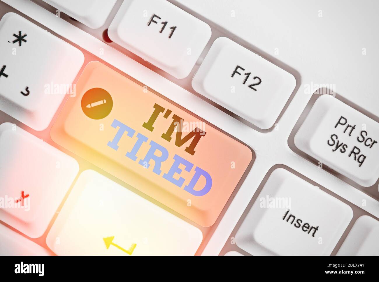 Writing note showing I M Tired. Business concept for drained of ...
