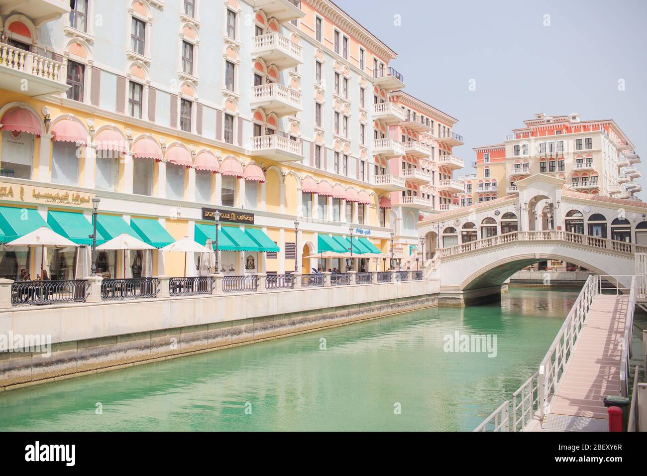 Doha, Qatar - 2nd January 2020 : Venice like Qanat Quartier at the ...