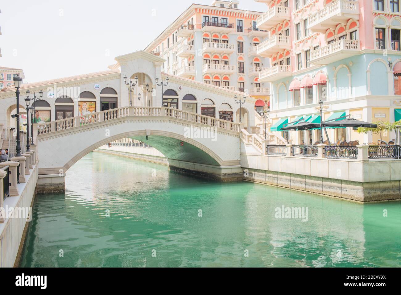 Doha, Qatar - 2nd January 2020 : Venice like Qanat Quartier at the ...