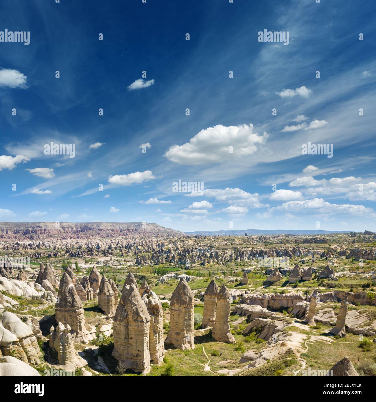 Goreme National Park with unusual natural landforms: cones and rock ...