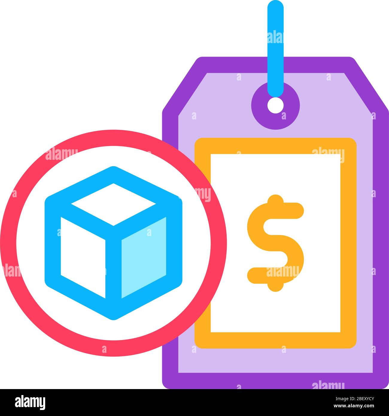 package price tag icon vector outline illustration Stock Vector Image ...