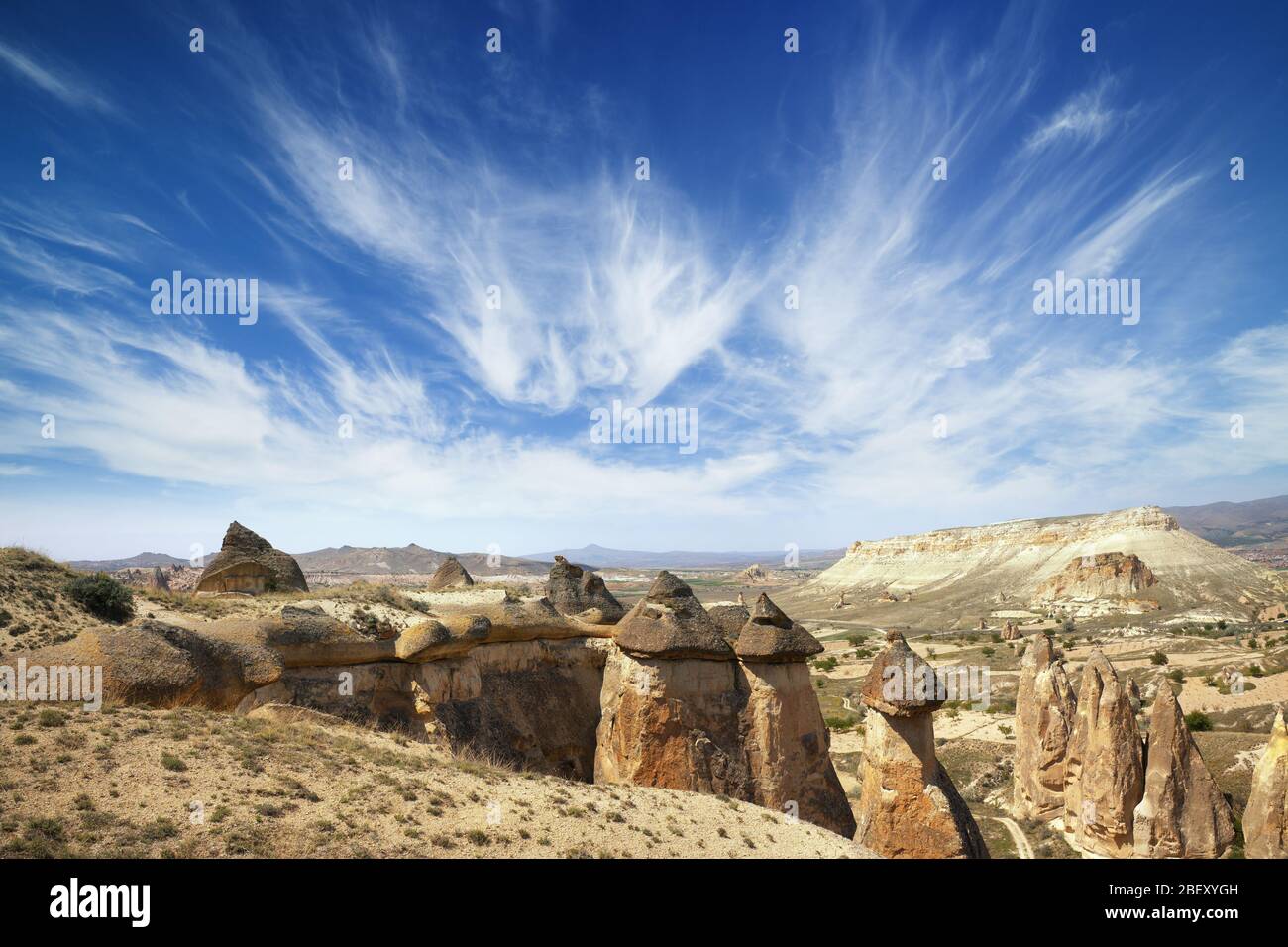 Beautiful Cappadocia landscape - rocks looks like mushrooms near ...