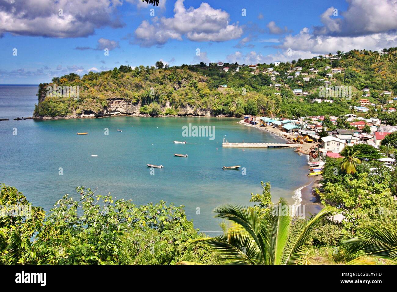 Bay of Anse La Raye Stock Photo - Alamy