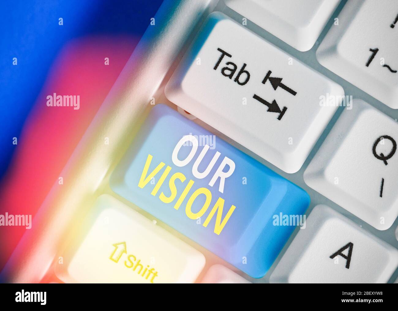 Word writing text Our Vision. Business photo showcasing serves as clear ...