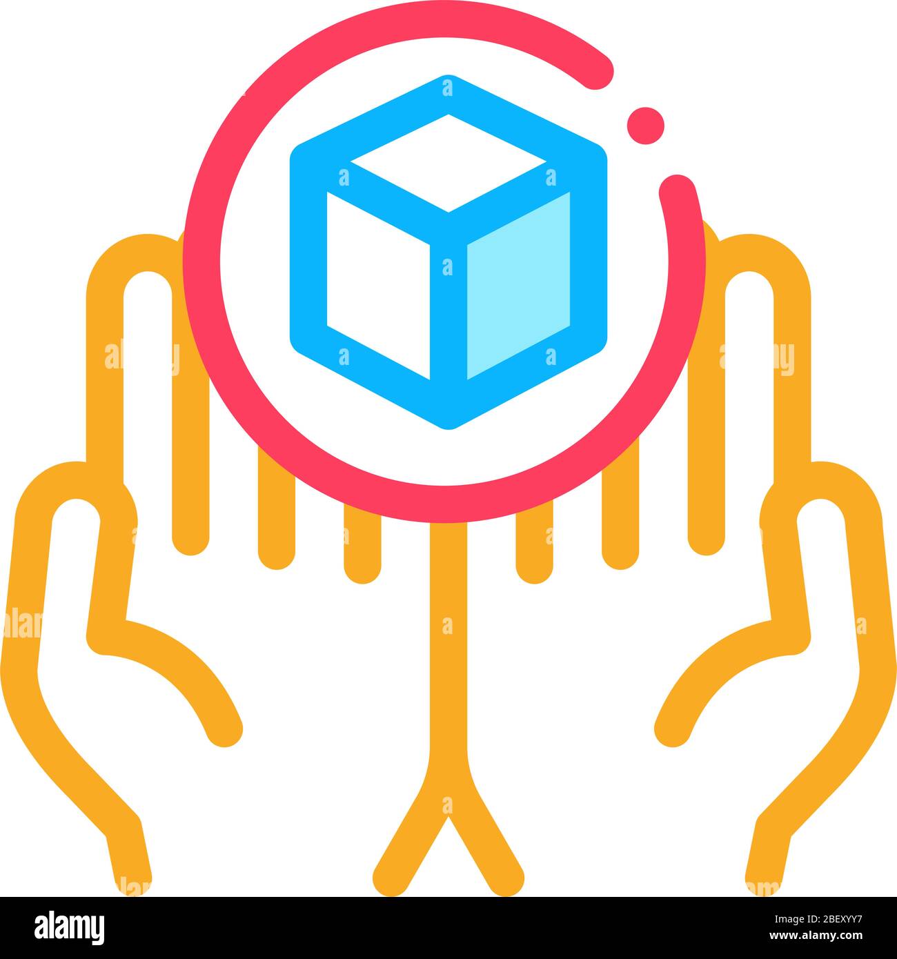 hand delivery icon vector outline illustration Stock Vector Image & Art ...