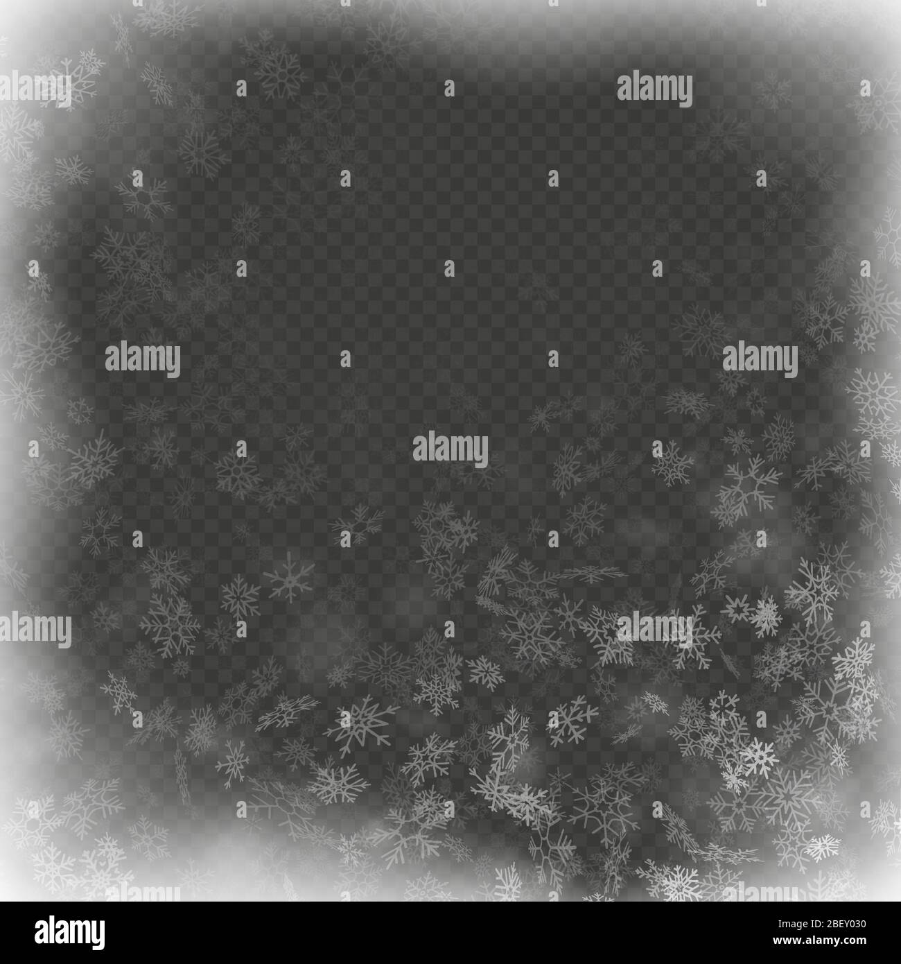 Christmas frame effect with white glowing light and snowflakes. EPS 10 ...