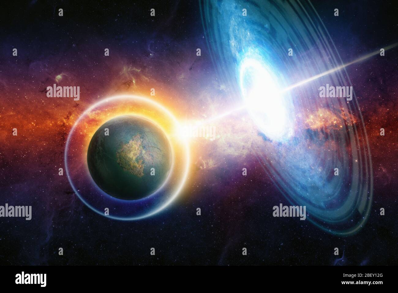 Extraterrestrial aliens spaceship hits planet in deep space, space war ...