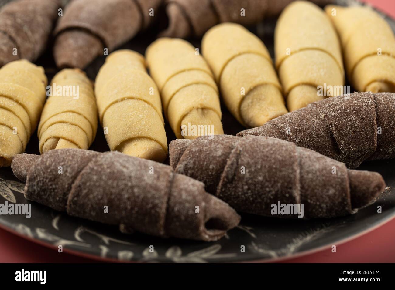 Traditional caucasian sweets mutaki made with vanilla and cocoa dough ...
