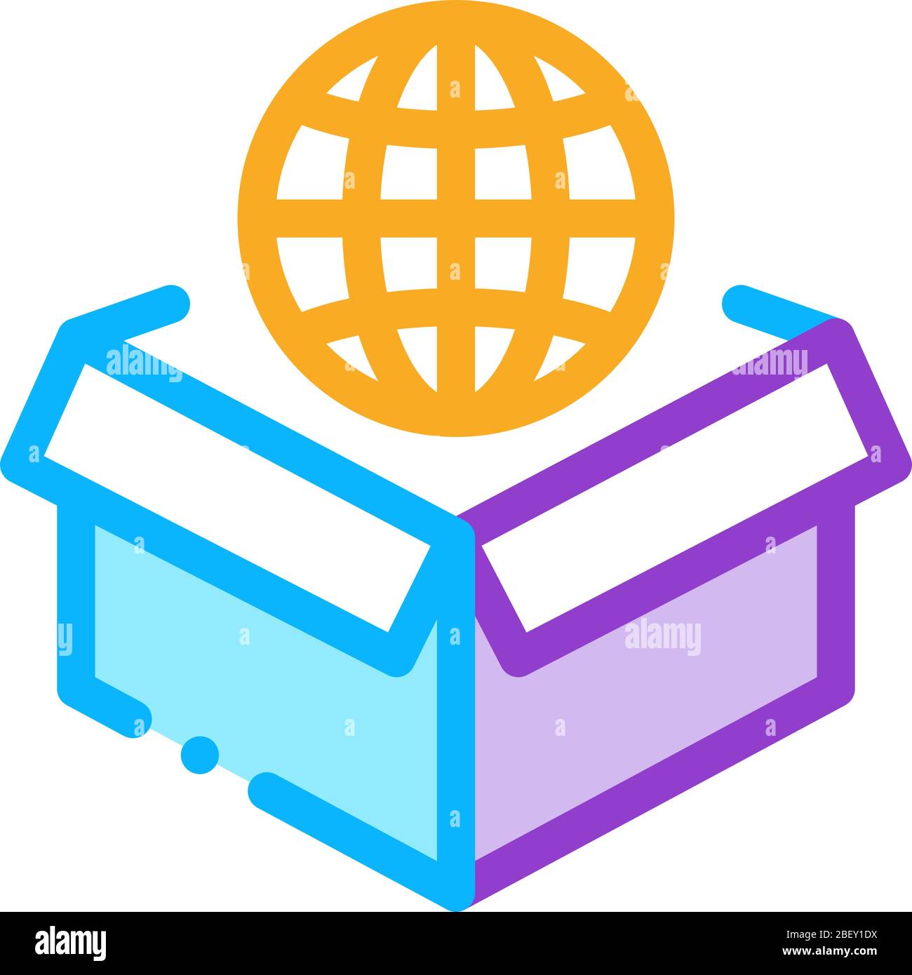 round-the-world package icon vector outline illustration Stock Vector ...