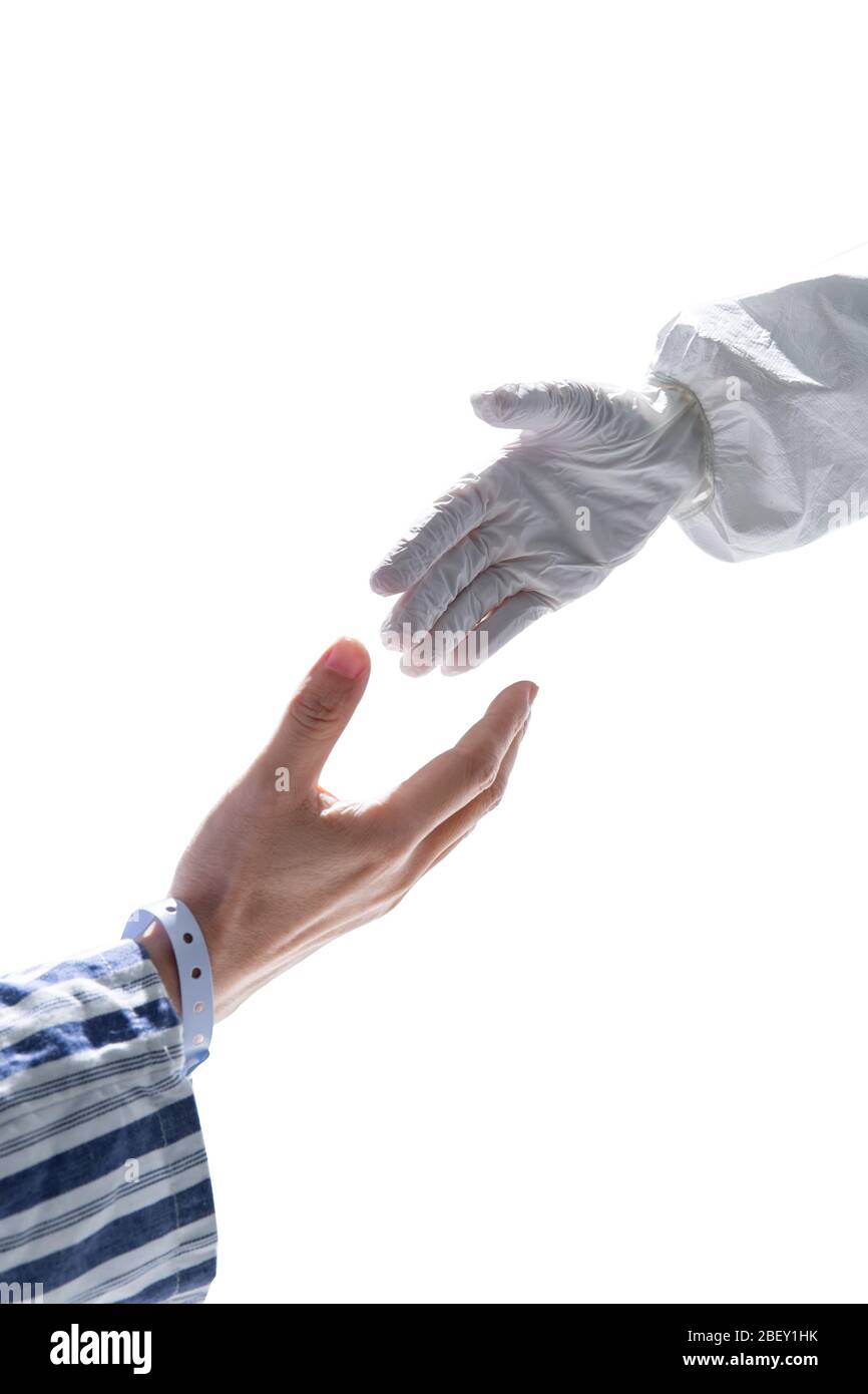 The doctor to the patient a helping hand Stock Photo - Alamy