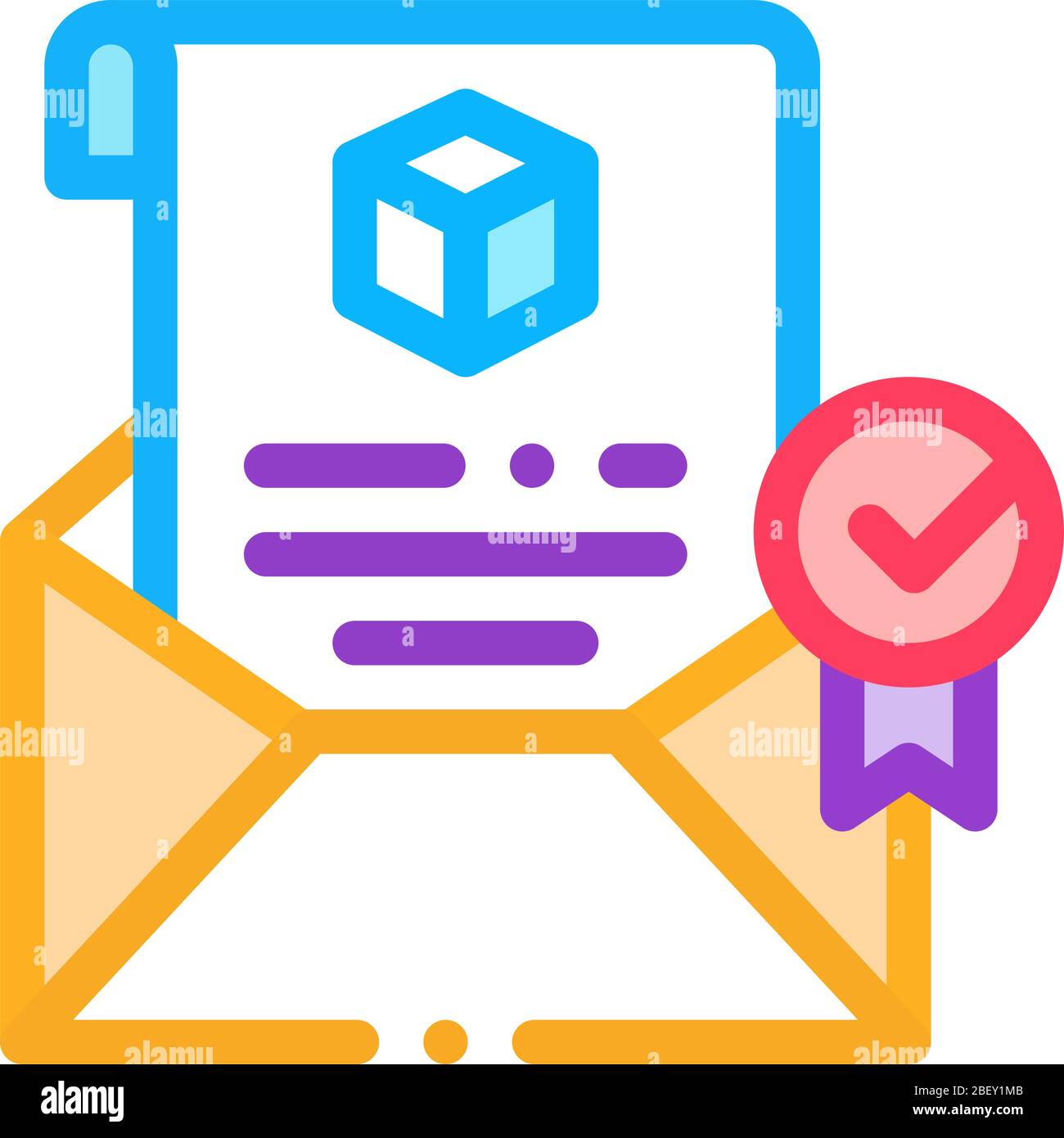 parcel notification letter icon vector outline illustration Stock ...