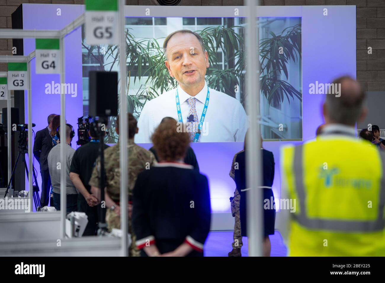 Sir Simon Stevens, CEO of the NHS, speaks via videolink at the opening ...