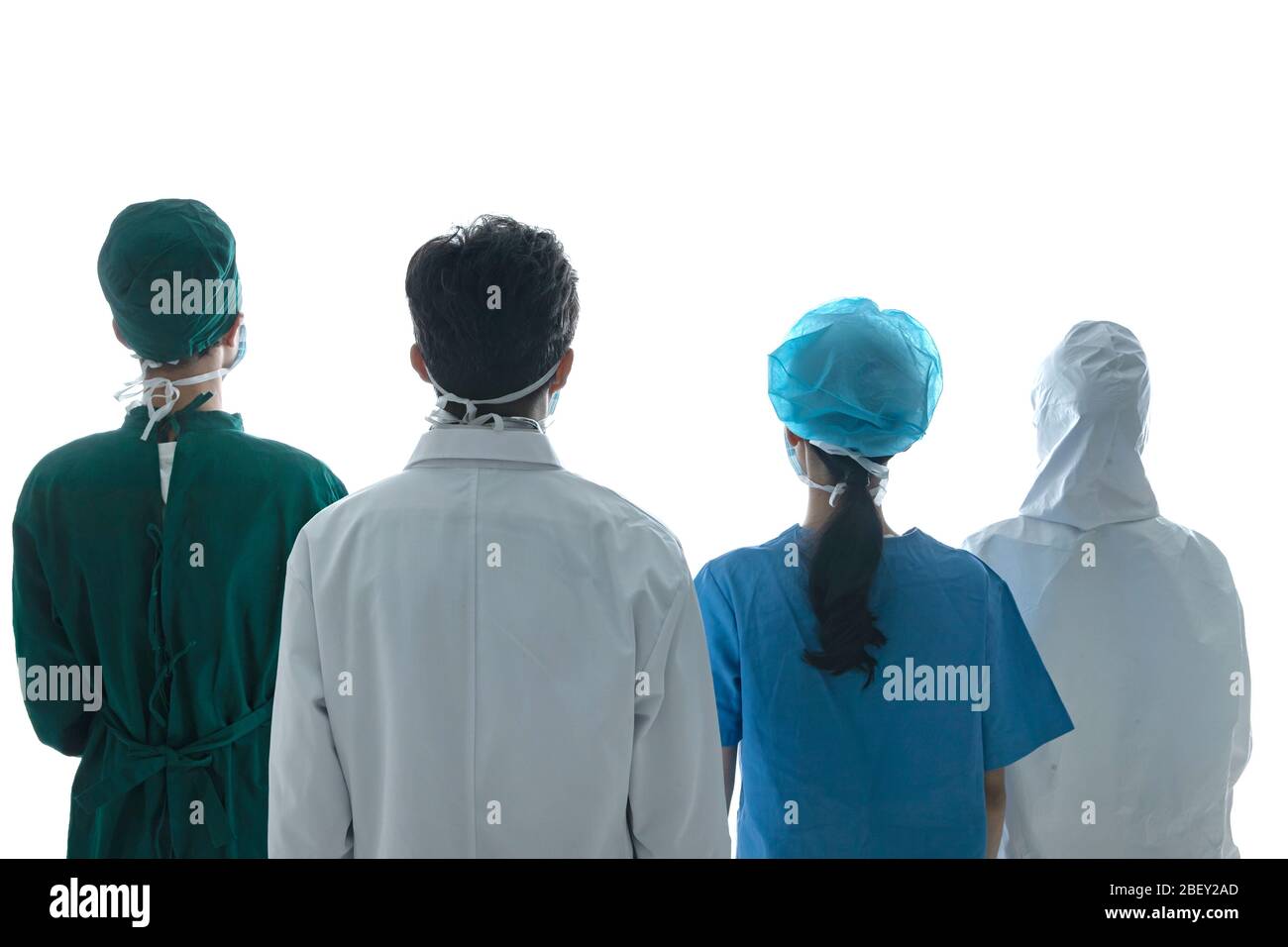 Medical workers team back Stock Photo - Alamy
