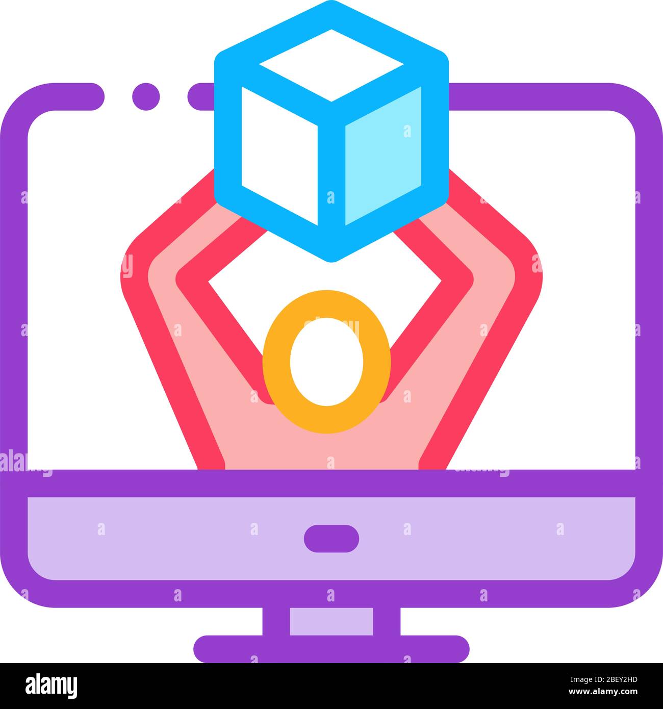 computer receipt of parcel icon vector outline illustration Stock ...