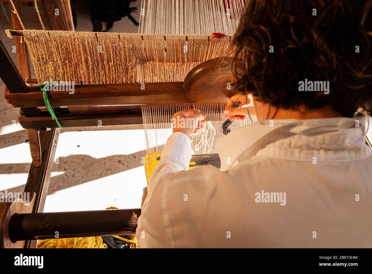 Italy - Calabria - Miglierina ( CZ ) - Traditional weaving with loom ...