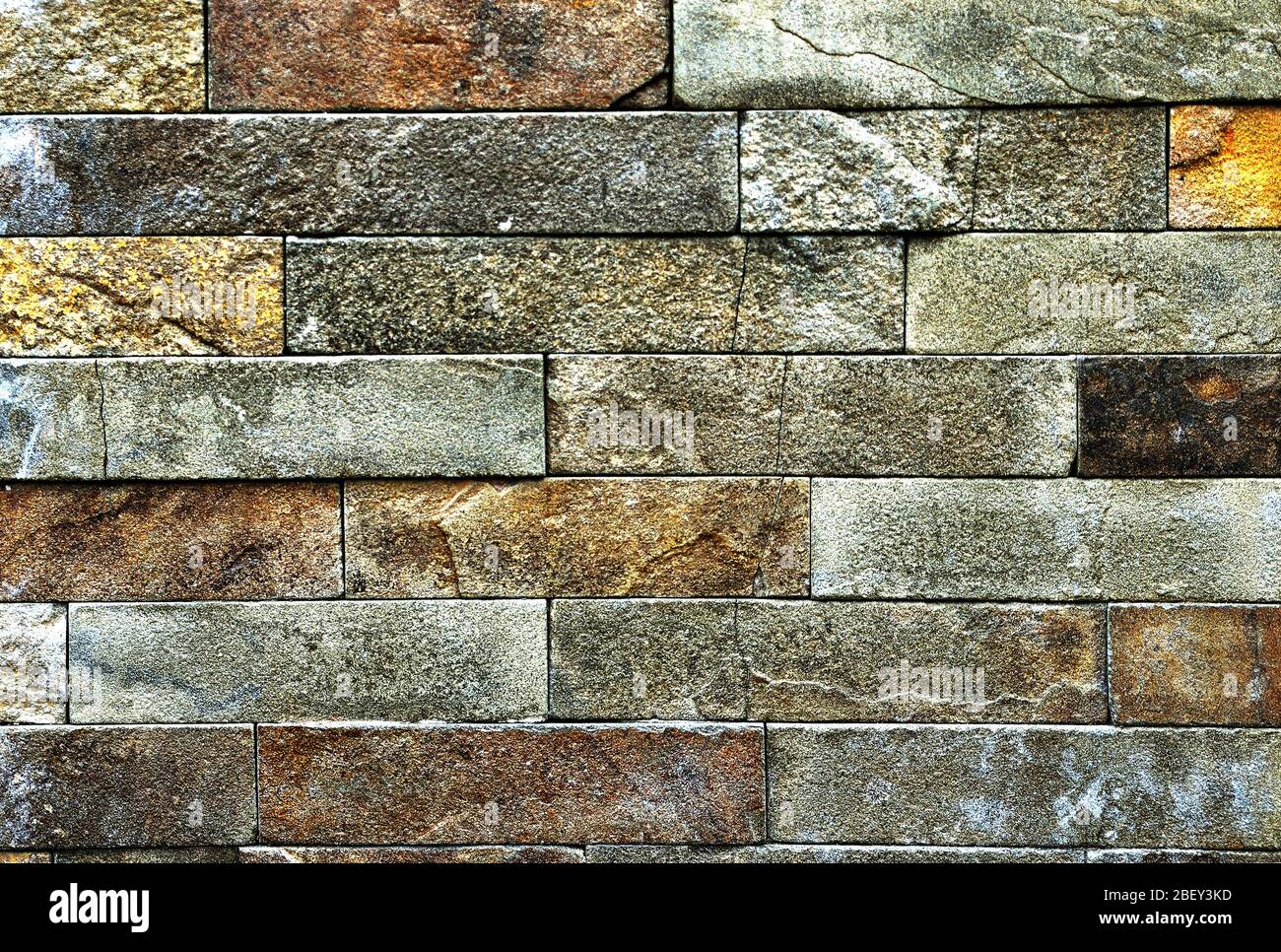 Color stone wall, background, texture, rectangular natural stones of ...