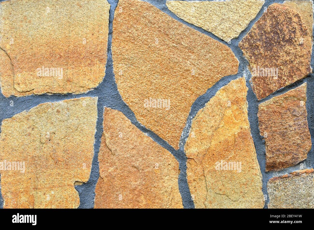 Brown stone wall, background, texture, rectangular natural stones of ...