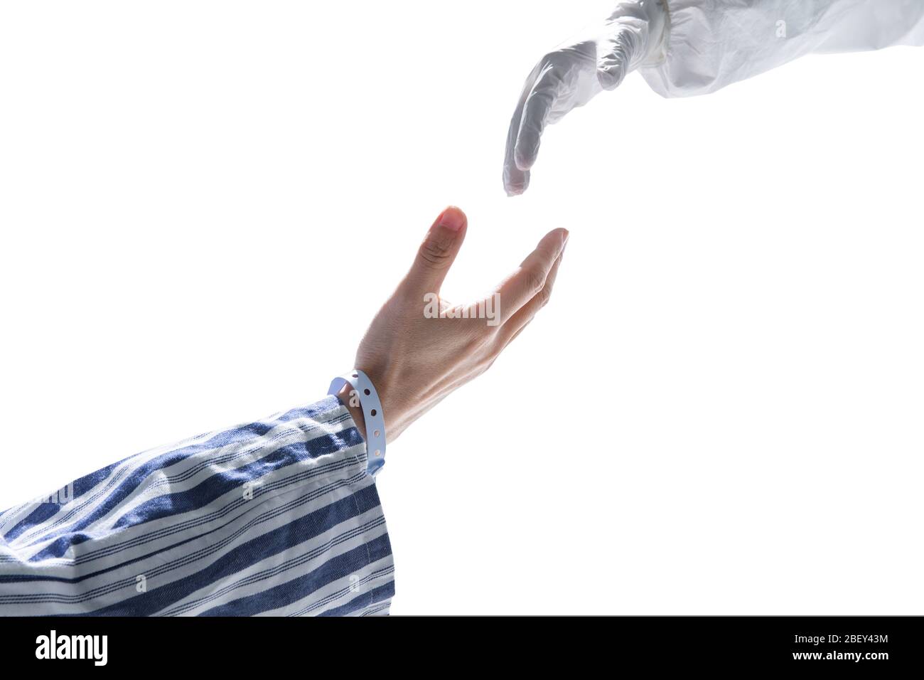 The doctor to the patient a helping hand Stock Photo - Alamy