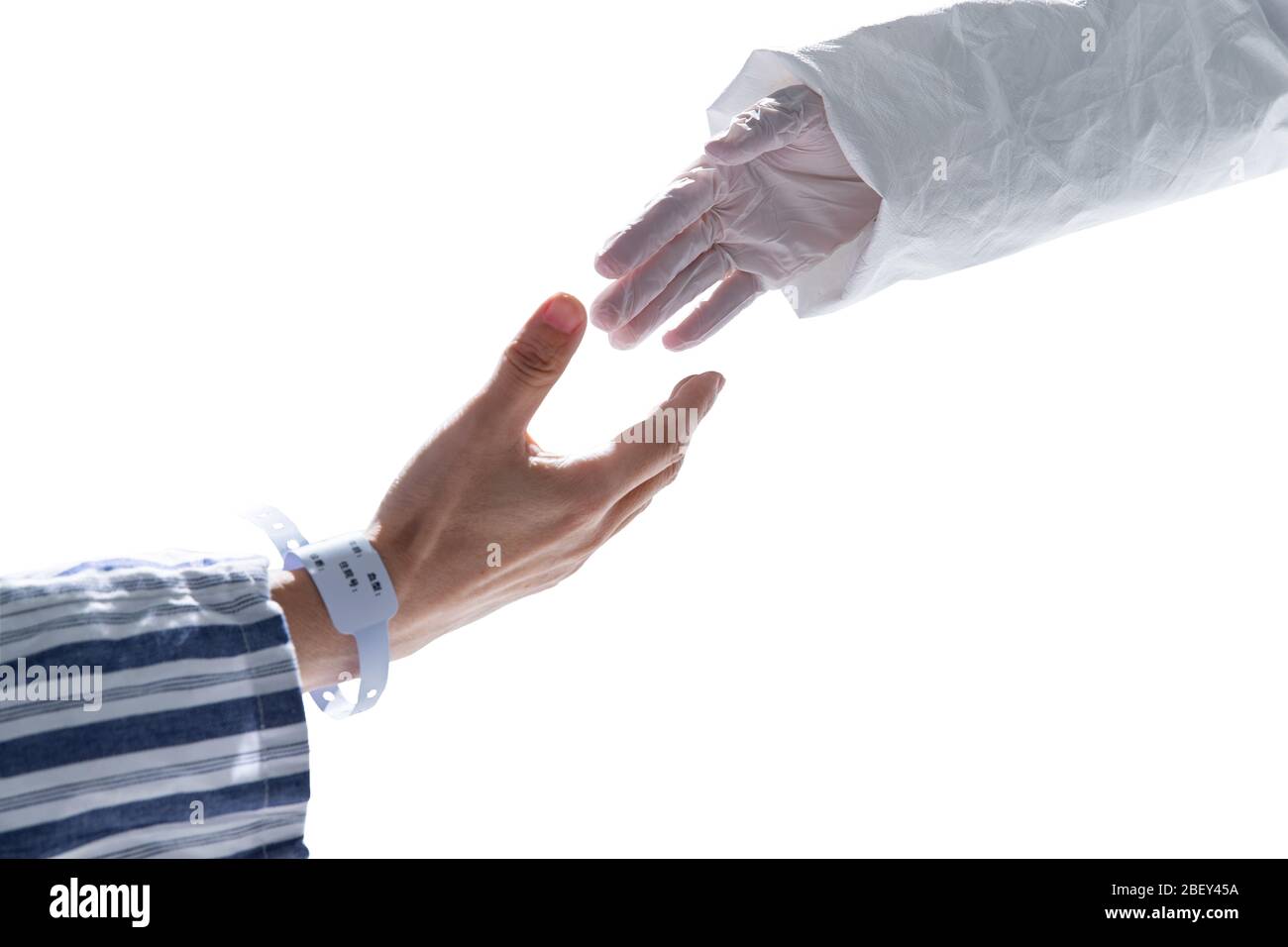 The doctor to the patient a helping hand Stock Photo - Alamy