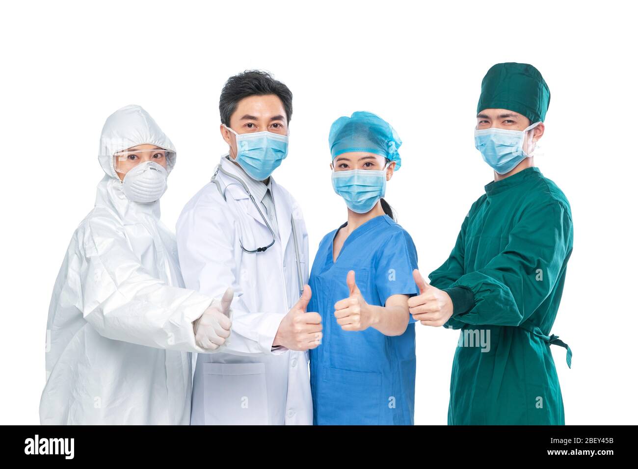 Medical workers a thumbs-up Stock Photo - Alamy