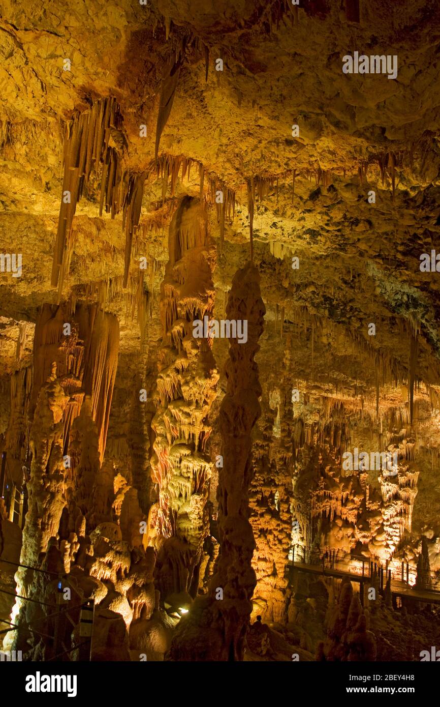 Interior of the Avshalom Stalactite Cave Nature Reserve (also called ...