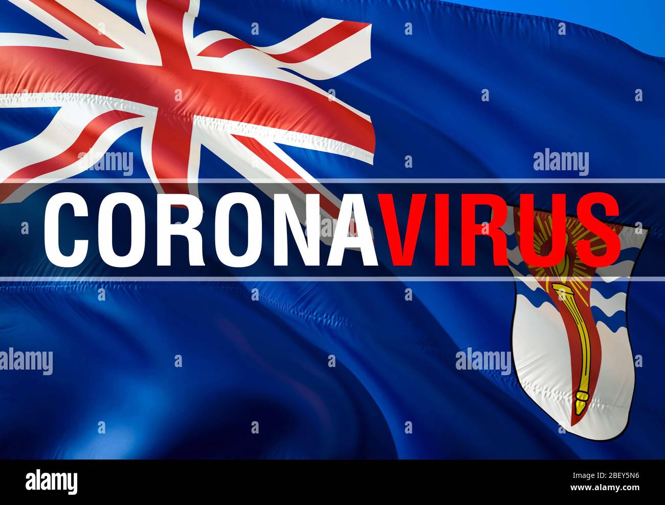 Coronavirus Monitor on British Antarctic flag background. Coronavirus ...