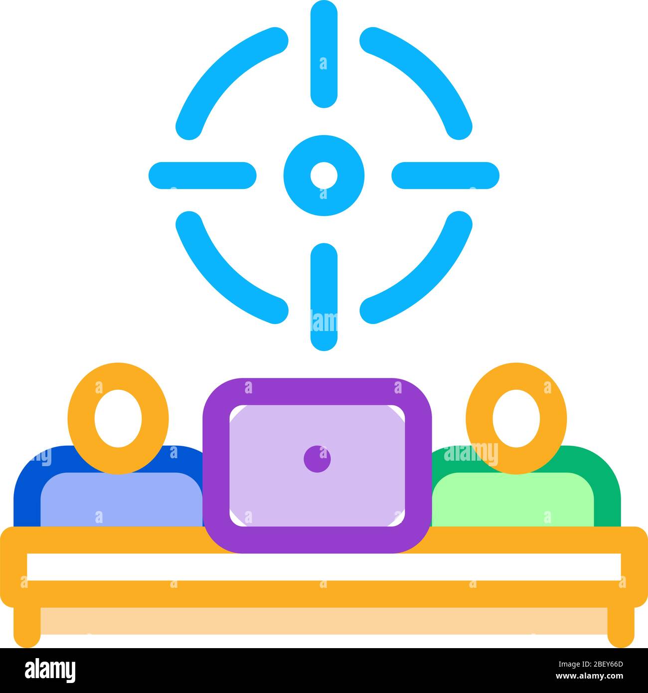 one goal for two people icon vector outline illustration Stock Vector ...