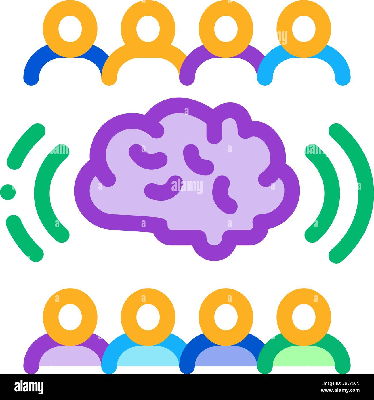 collective mind icon vector outline illustration Stock Vector Image ...