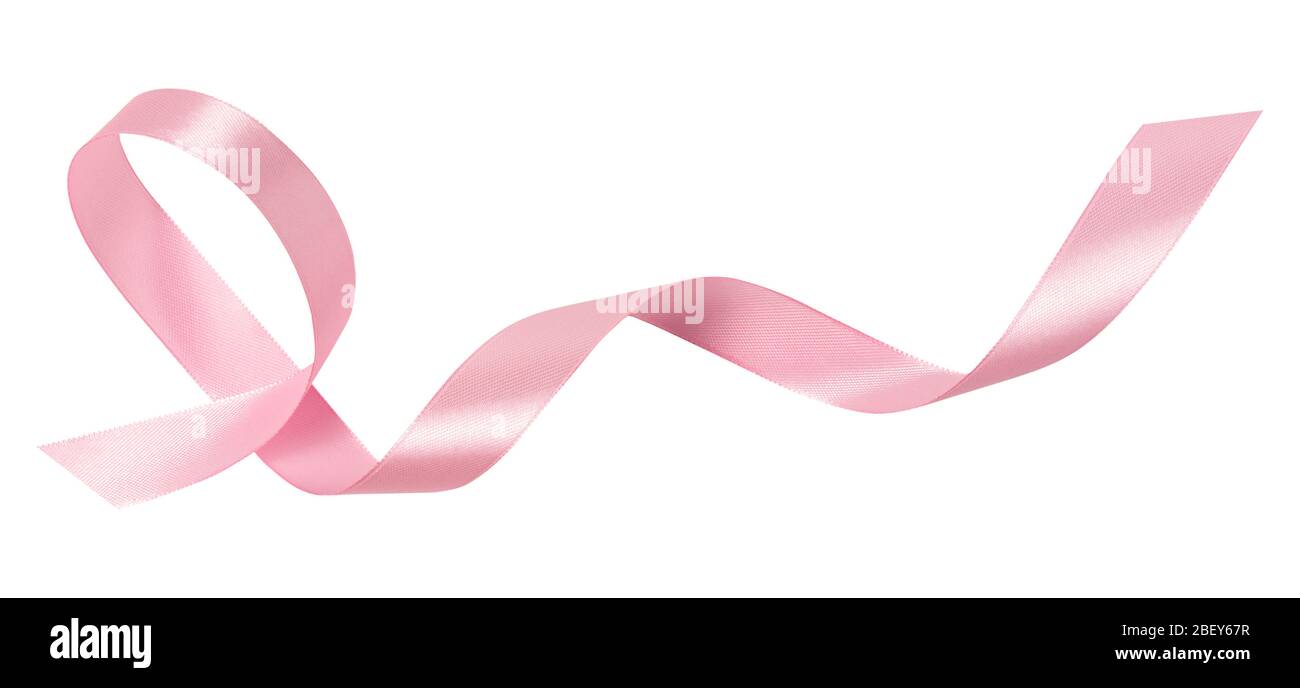 A pink ribbon isolated on a white background with clipping path Stock ...