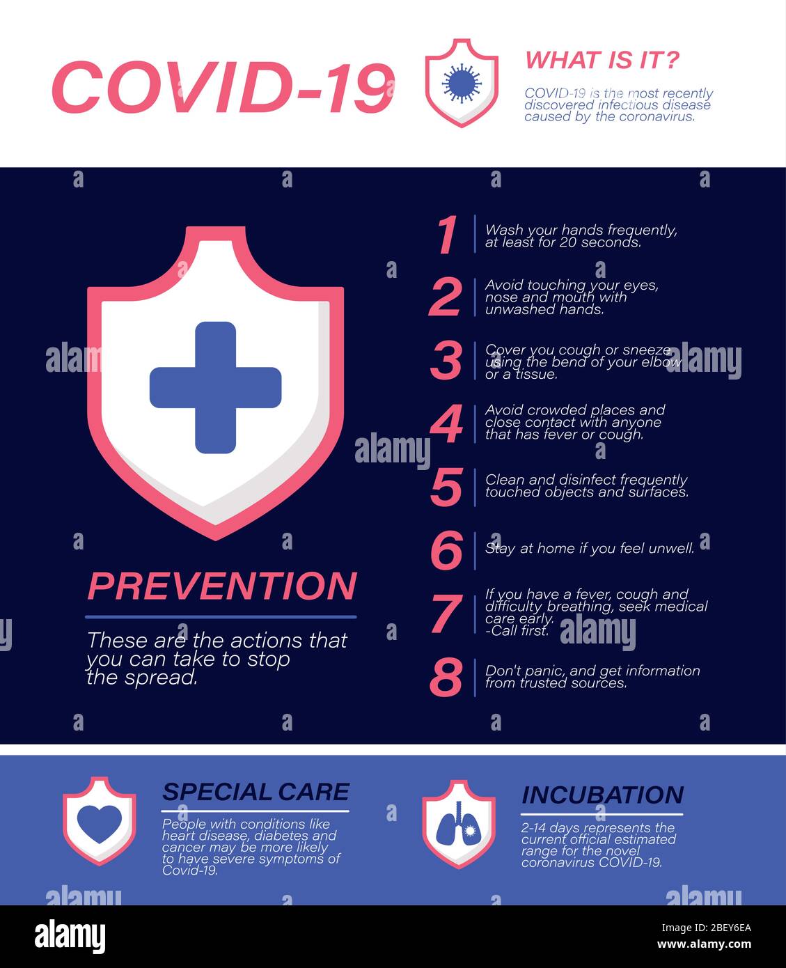 Covid 19 virus prevention tips vector design Stock Vector Image & Art ...