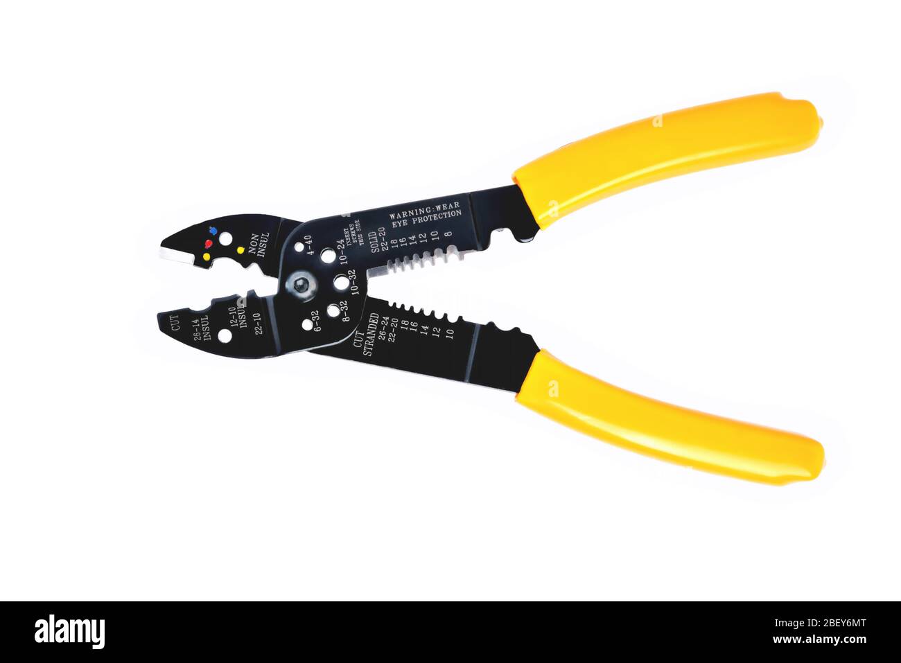yellow wire stripper, close-up isolate Stock Photo - Alamy