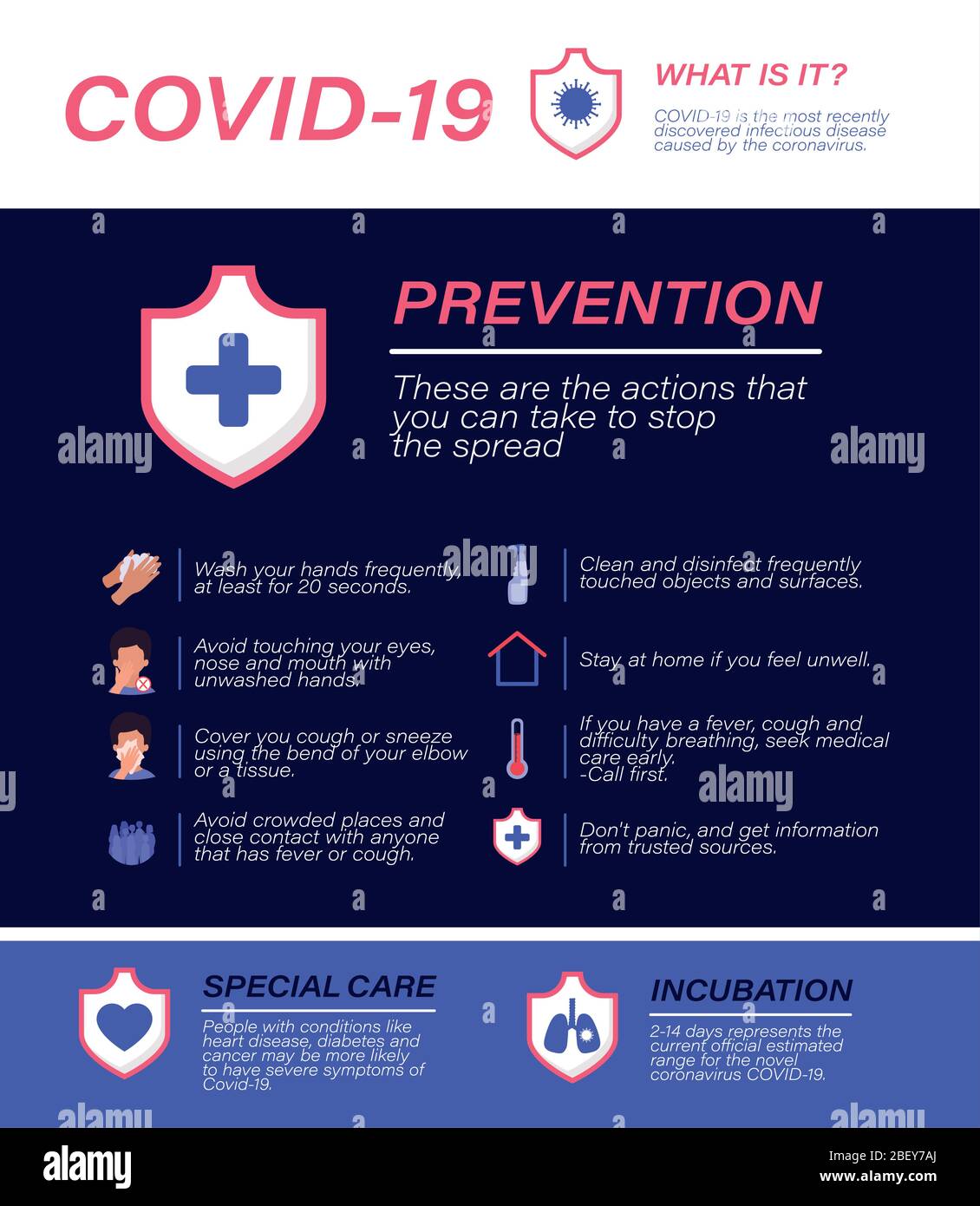 Covid 19 virus prevention tips vector design Stock Vector Image & Art ...