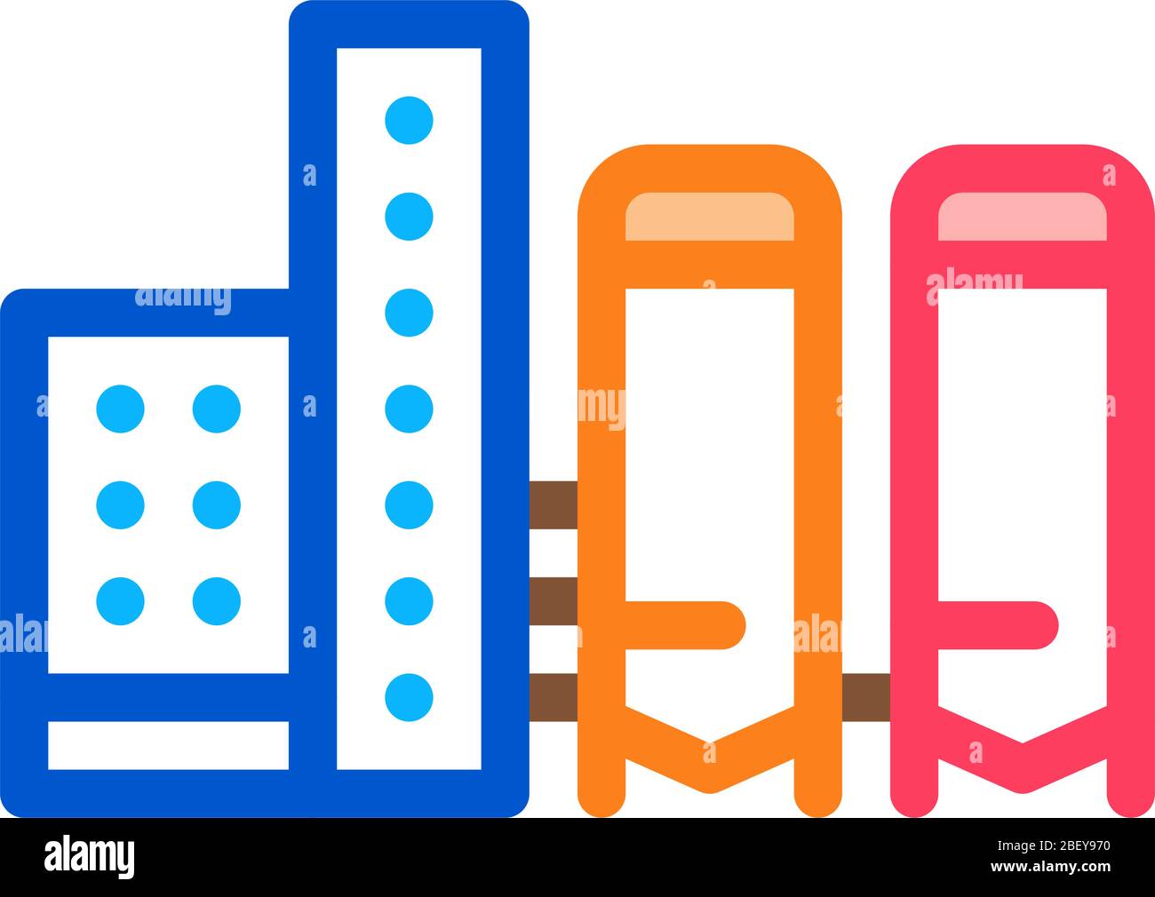 thermal towers with heat towers icon vector outline illustration Stock ...