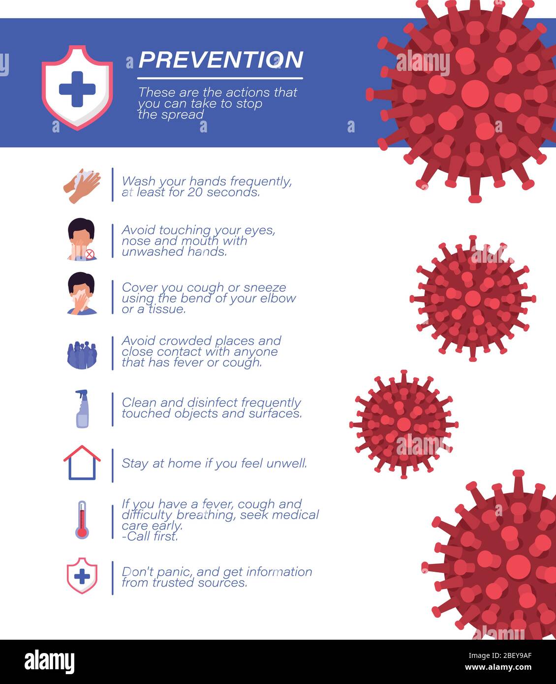 Covid 19 virus prevention tips vector design Stock Vector Image & Art ...