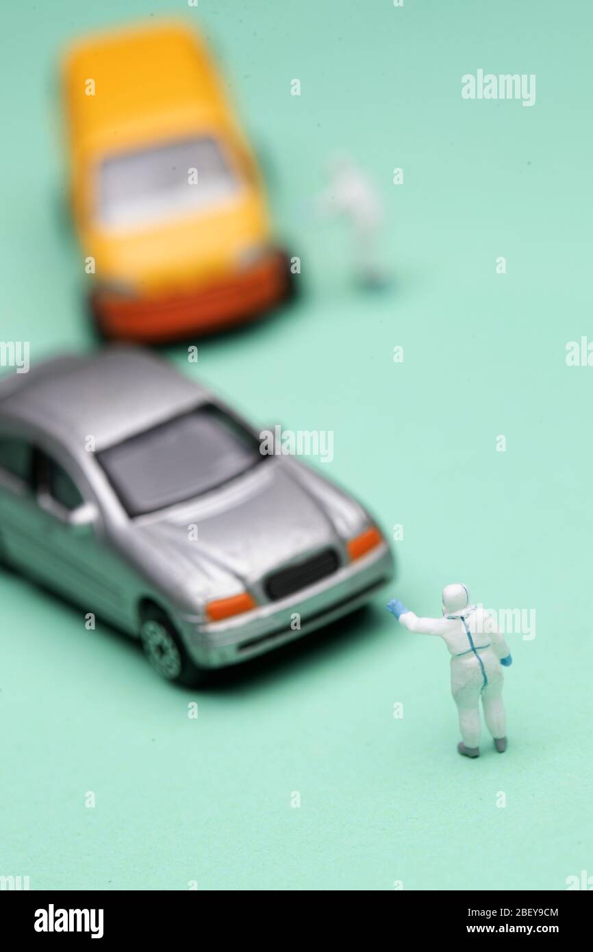 Medical workers to ban cars Stock Photo - Alamy