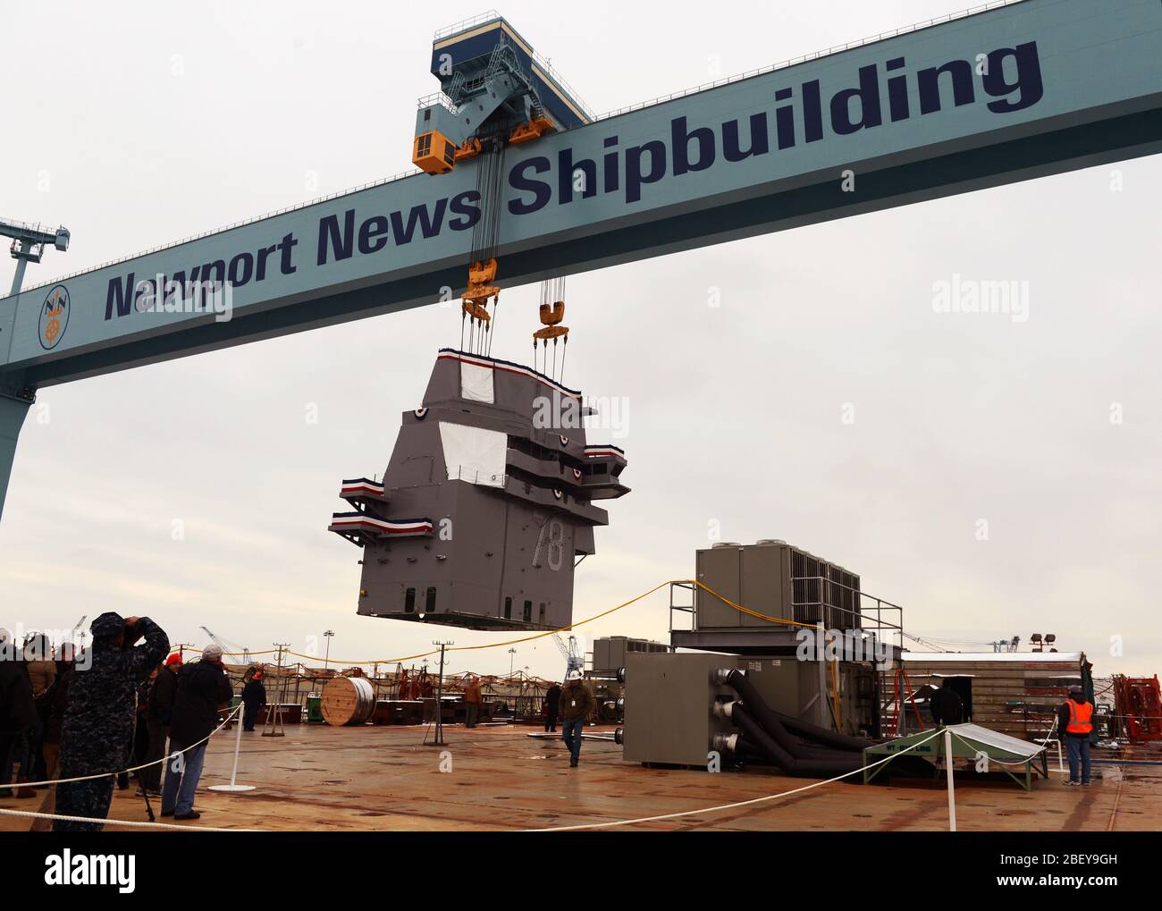 The island-landing ceremony marks the final super-lift in the ...