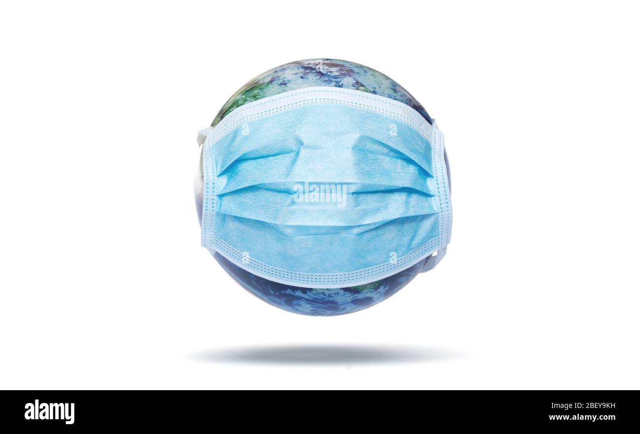 The earth is wearing a face mask Stock Photo - Alamy
