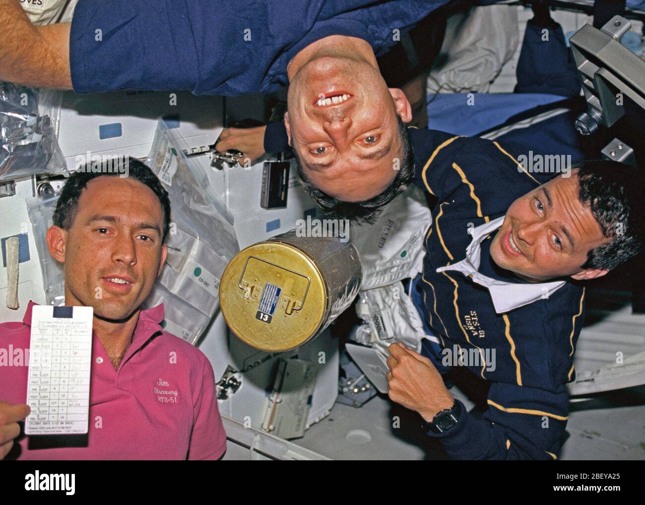 STS051-08-037 (12-22 Sept 1993) --- Three members of the astronaut ...