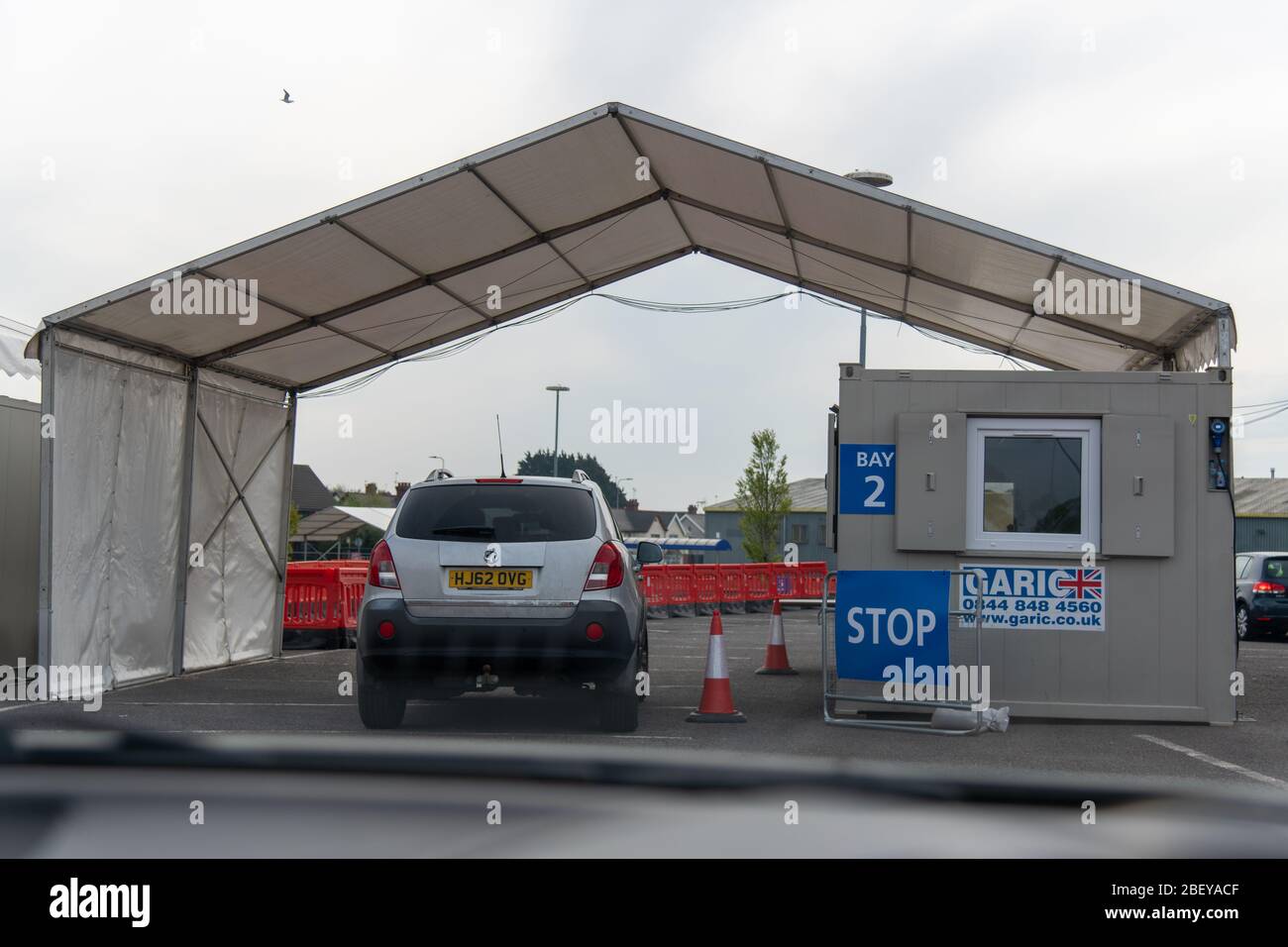 A coronavirus testing drive through centre set up at Cardiff City ...