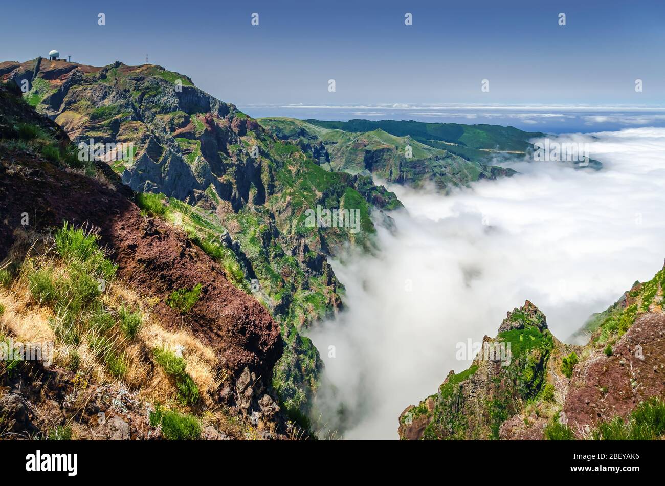 Magnificent Madeira island landscape. View from above on canyon covered ...