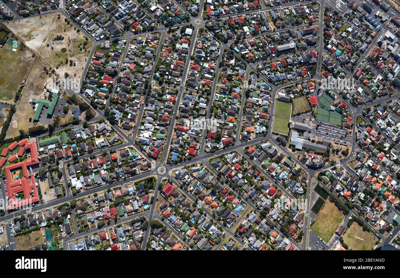 Topographical birds eye view of Fish Hoek roads network Stock Photo - Alamy