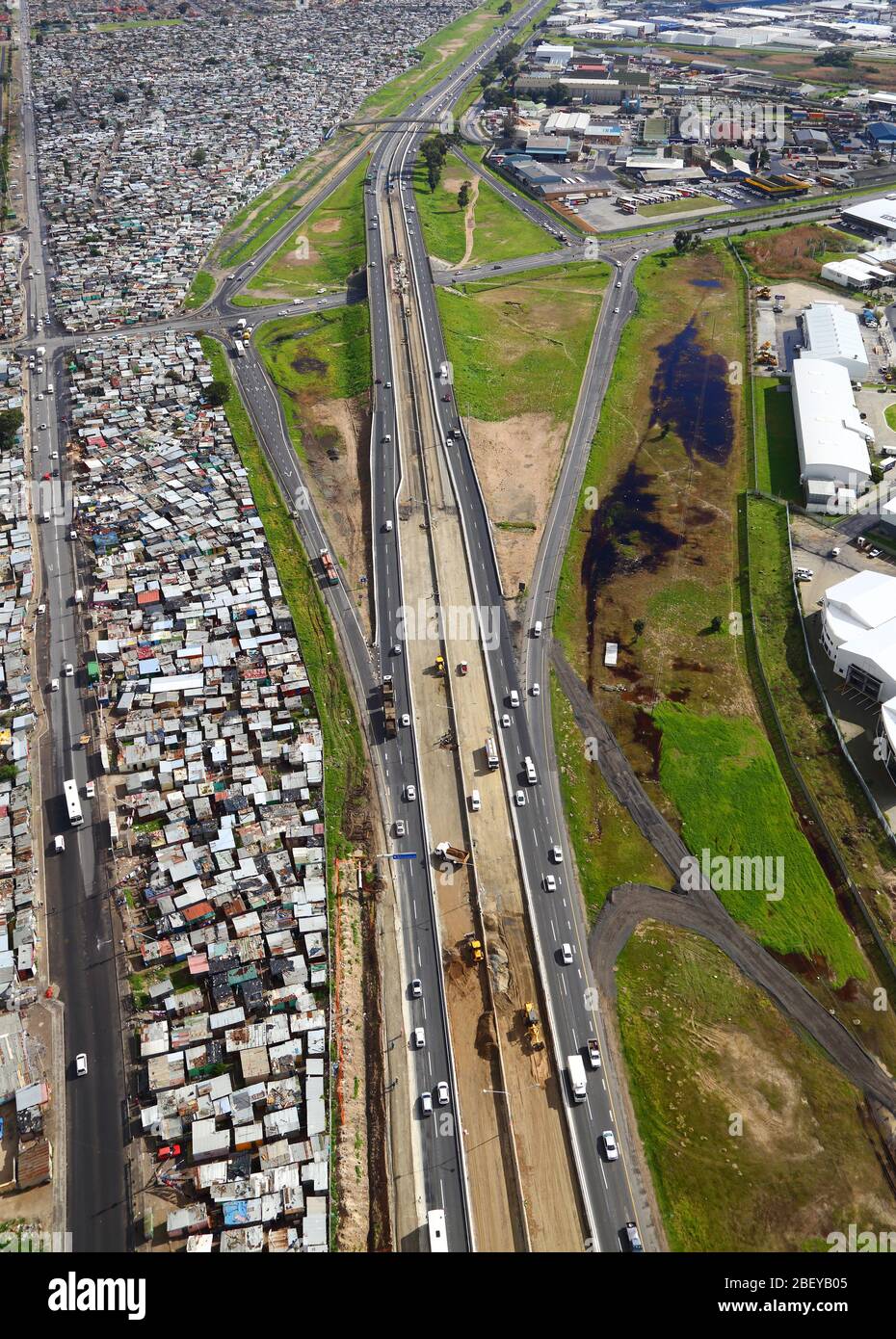 Aerial photo of N2 freeway and construction Stock Photo - Alamy