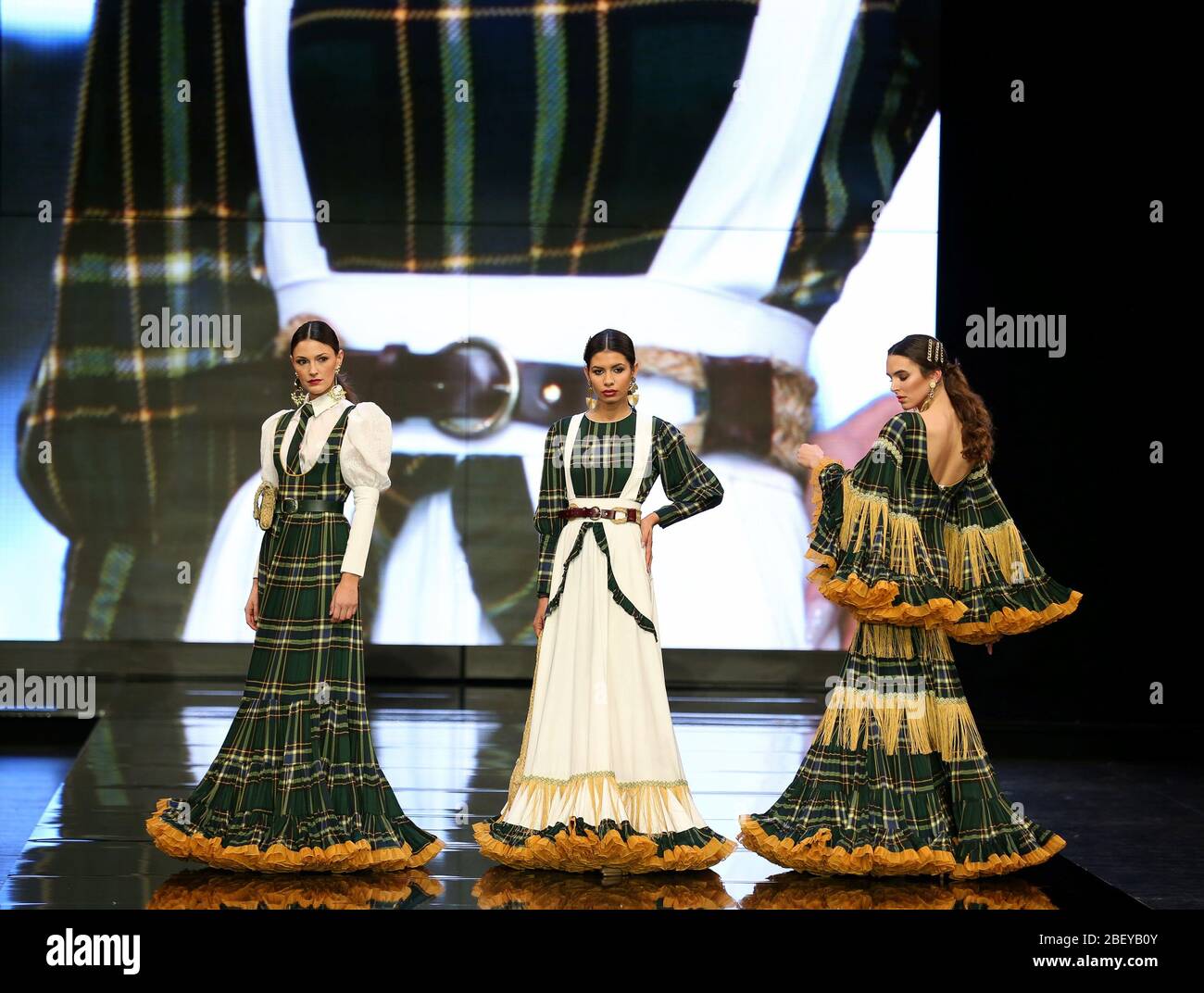 SEVILLA, SPAIN - JAN 30: Designer Maria Amador at the end of her Brida ...