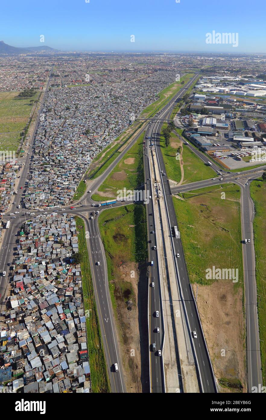 Aerial photo of N2 freeway and construction Stock Photo - Alamy