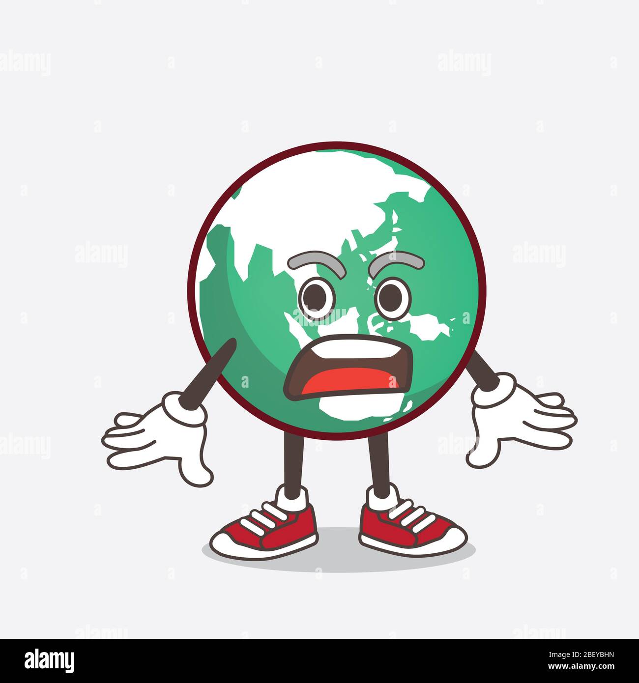 An illustration of Planet Earth cartoon mascot character with a ...