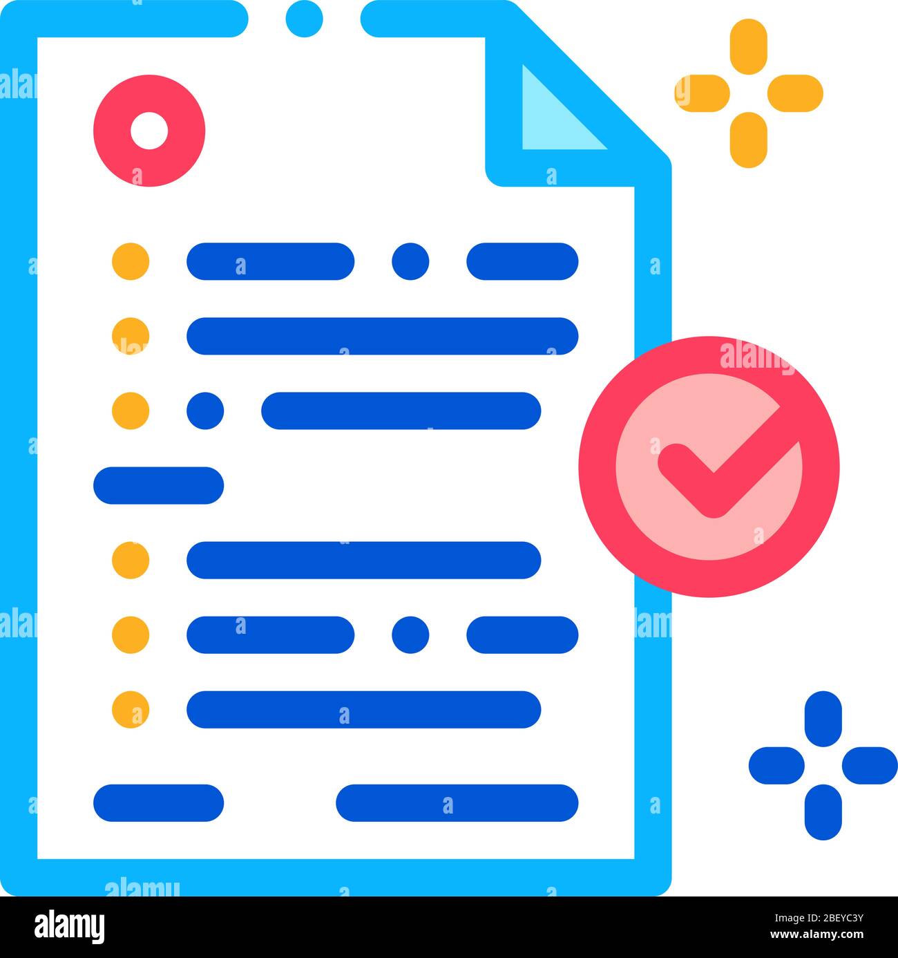 Document Confirmation Icon Vector Outline Illustration Stock Vector