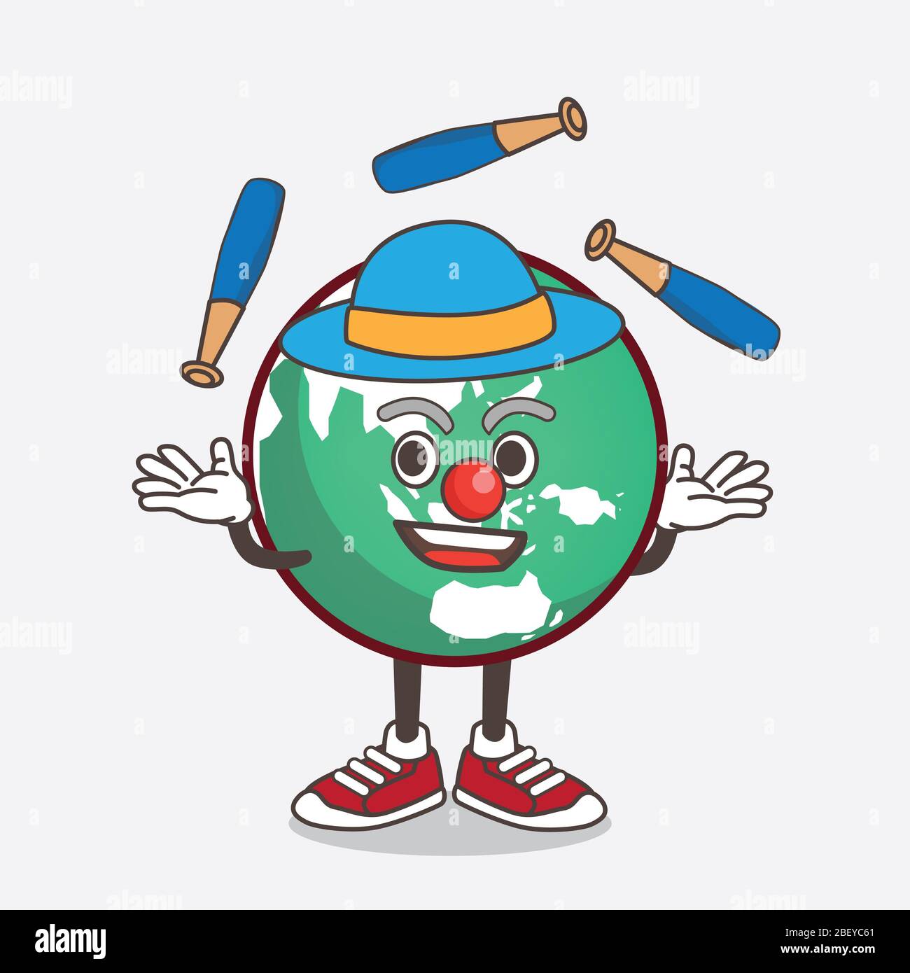 An illustration of Planet Earth cartoon mascot character play Juggling ...