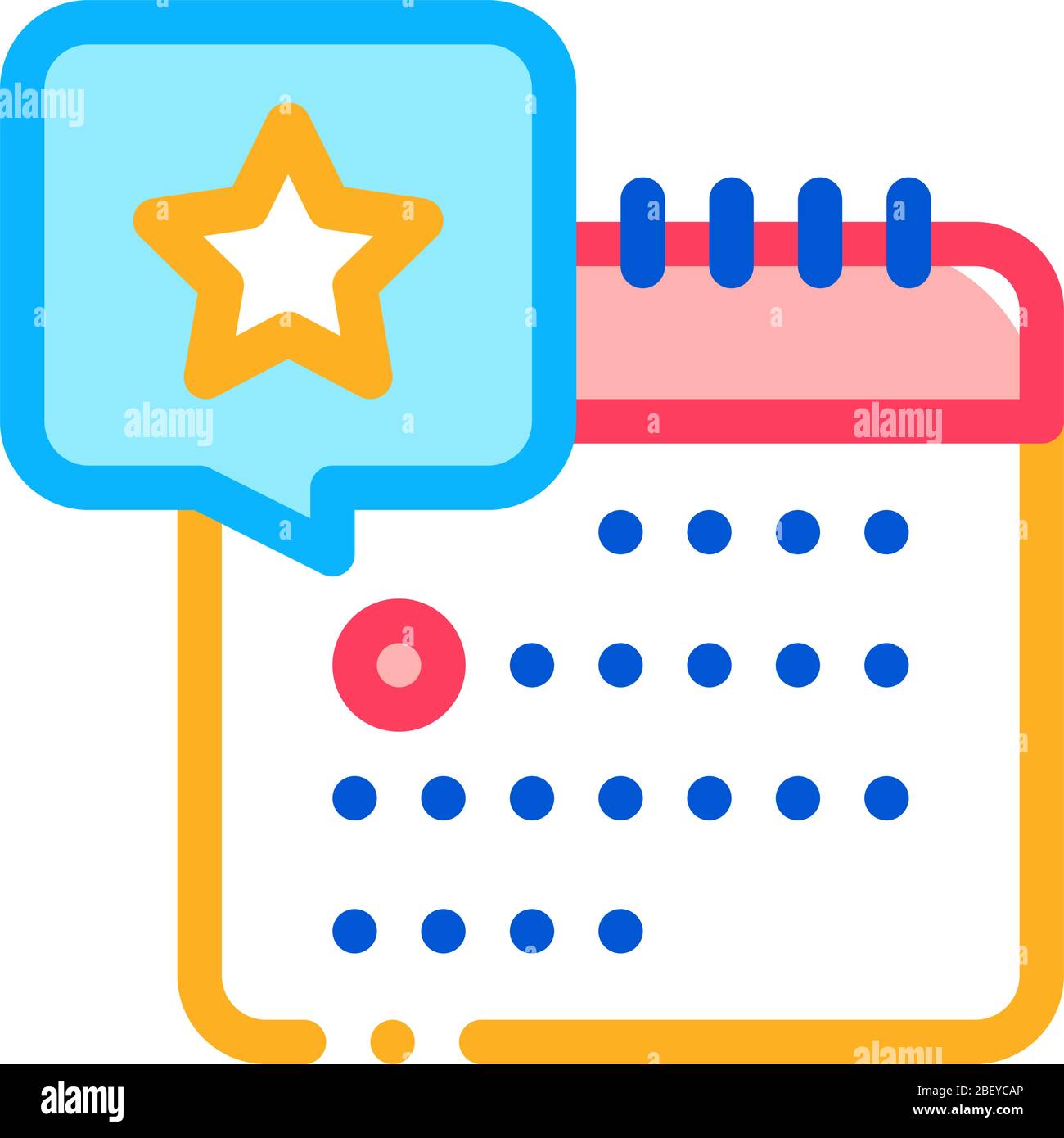 starry day on calendar icon vector outline illustration Stock Vector ...